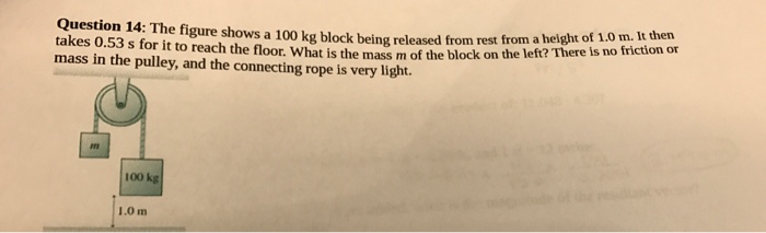 Solved Question 14: The figure shows a 100 kg block being | Chegg.com