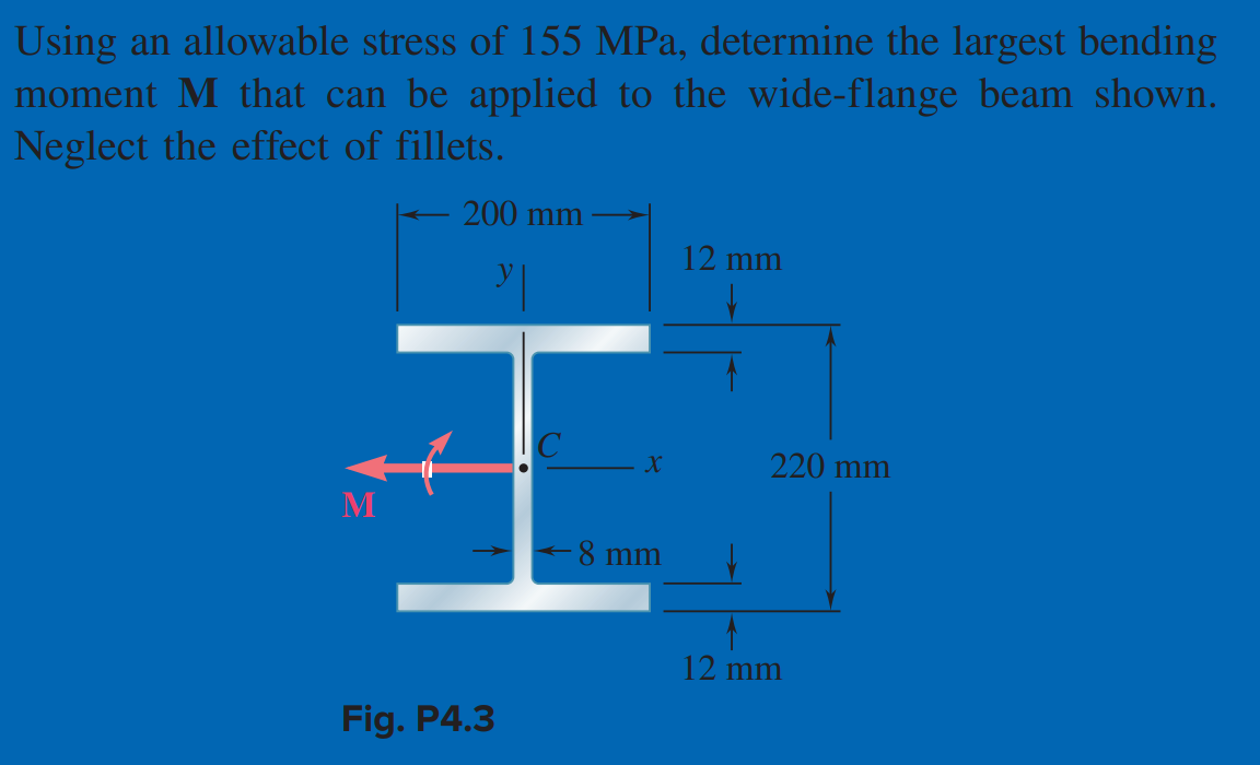 Solved Using an allowable stress of 155MPa, determine the | Chegg.com