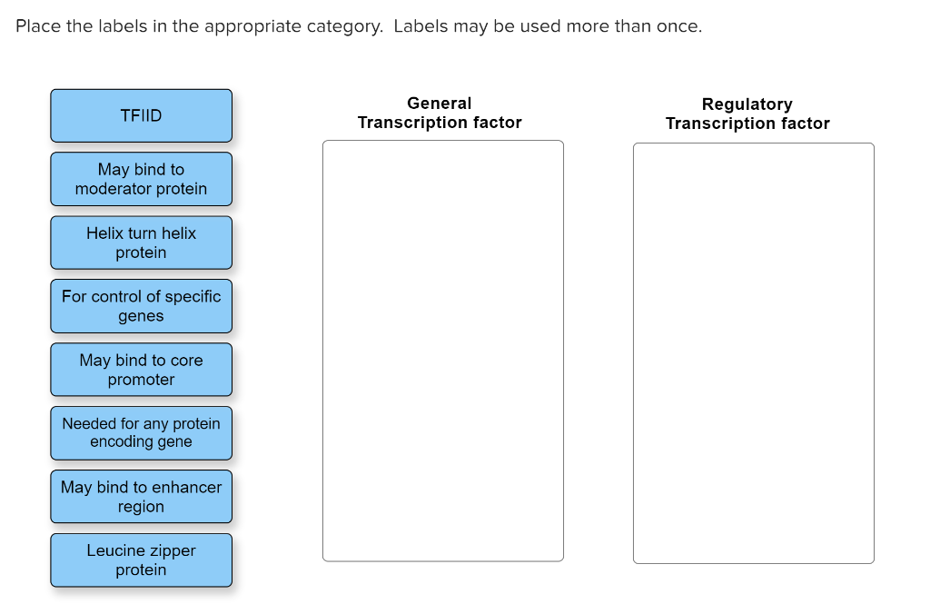 Solved Place the labels in the appropriate category. Labels | Chegg.com