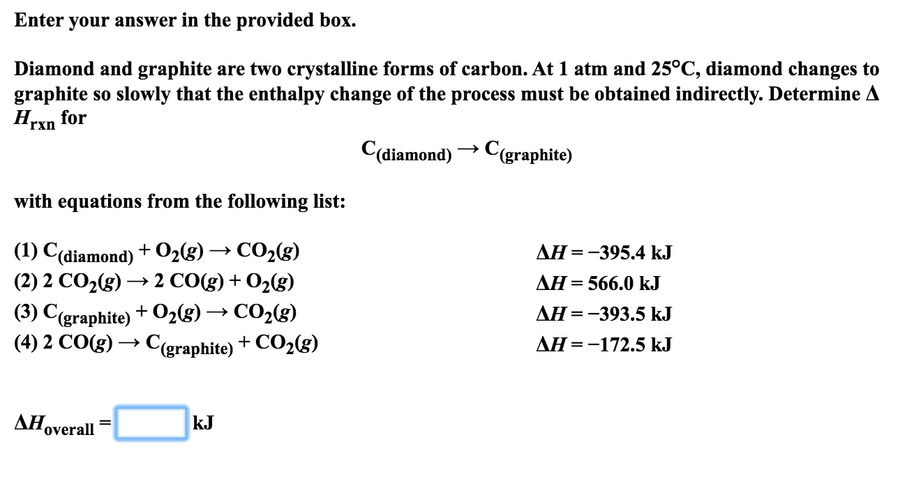 Solved Enter your answer in the provided box. Diamond and | Chegg.com