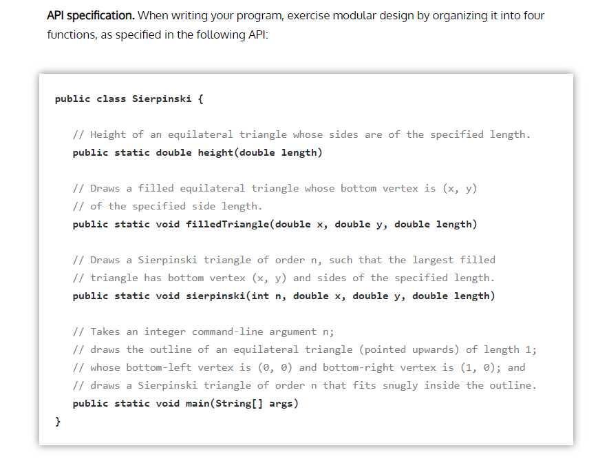 Solved 2. Sierpinski (30 points). The Sierpinski triangle is | Chegg.com