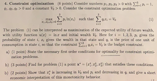 4. Constraint optimization (6 points) Consider | Chegg.com