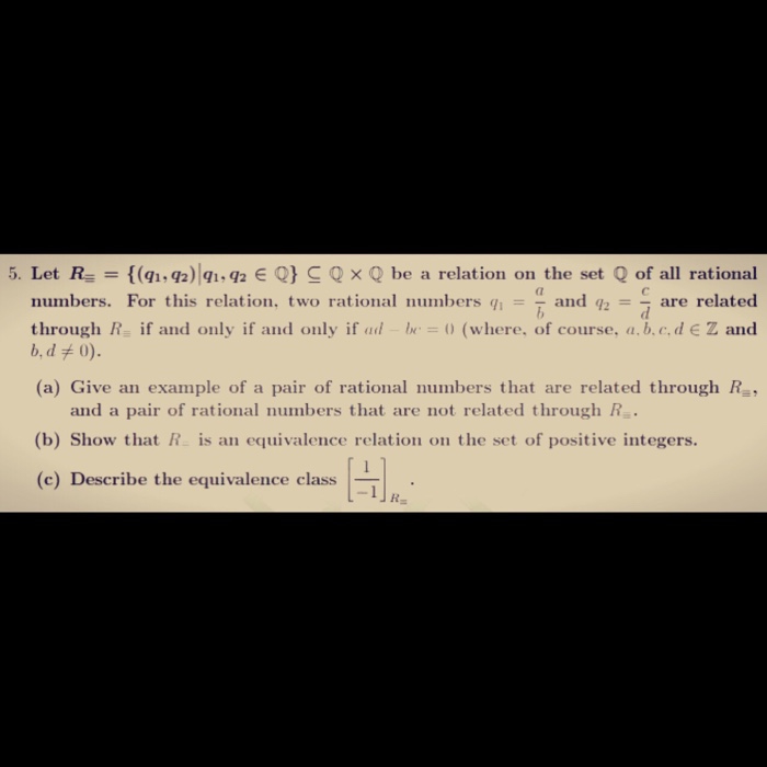 Solved RE = {(qǐ92)|qi, q2 E Q} numbers. For this relation, | Chegg.com