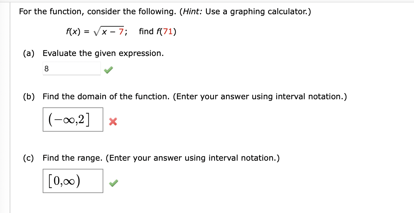 Solved For the function, consider the following. (Hint: Use | Chegg.com
