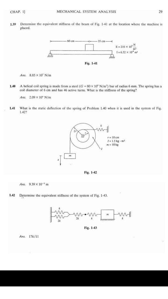 Solved CHAP. 1] MECHANICAL SYSTEM ANALYSIS 29 1.39 Determine | Chegg.com