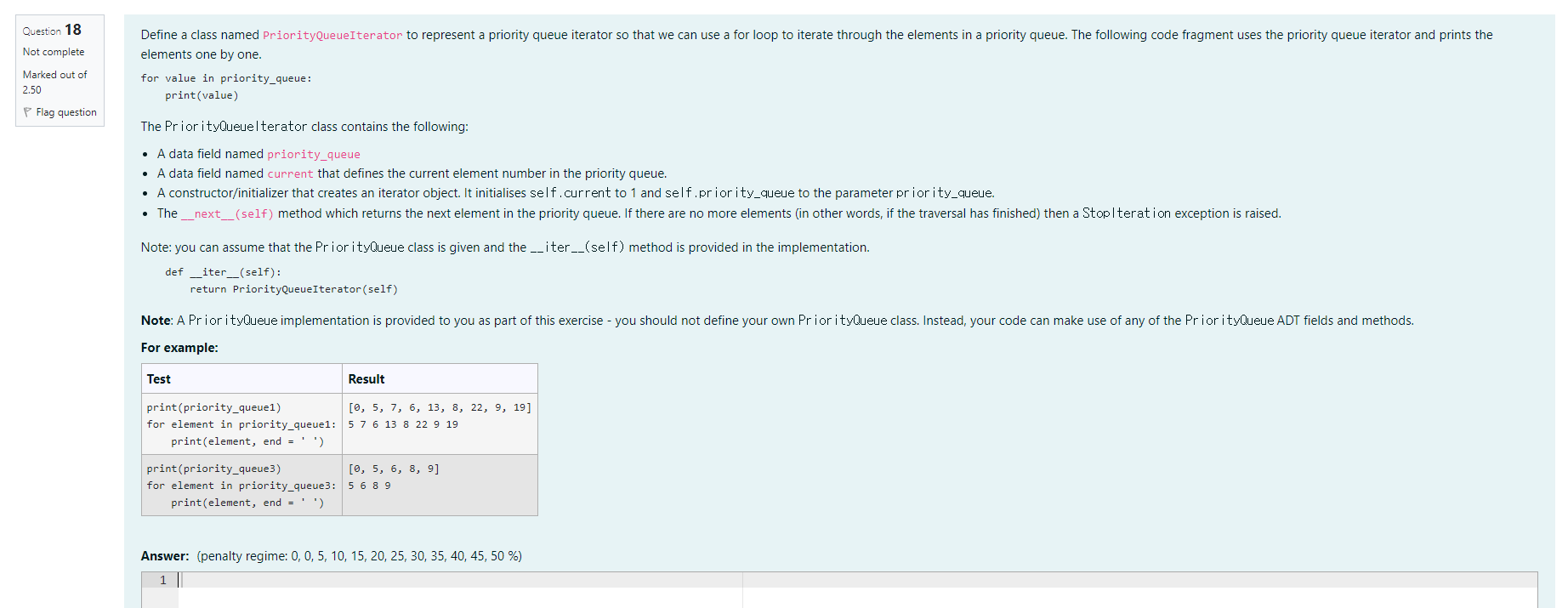 elements one by one. for value in priority_queue: | Chegg.com