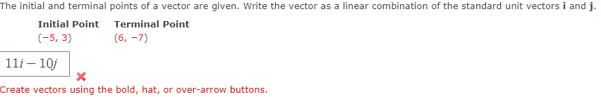 Solved The initial and terminal points of a vector are | Chegg.com
