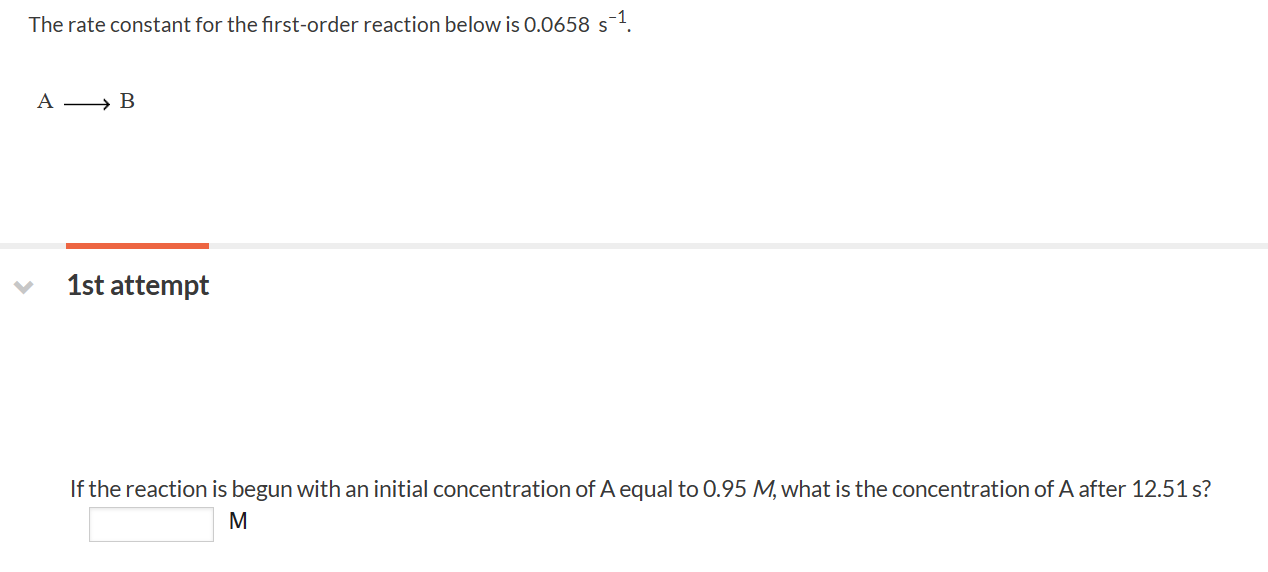 Solved The rate constant for the first-order reaction below | Chegg.com