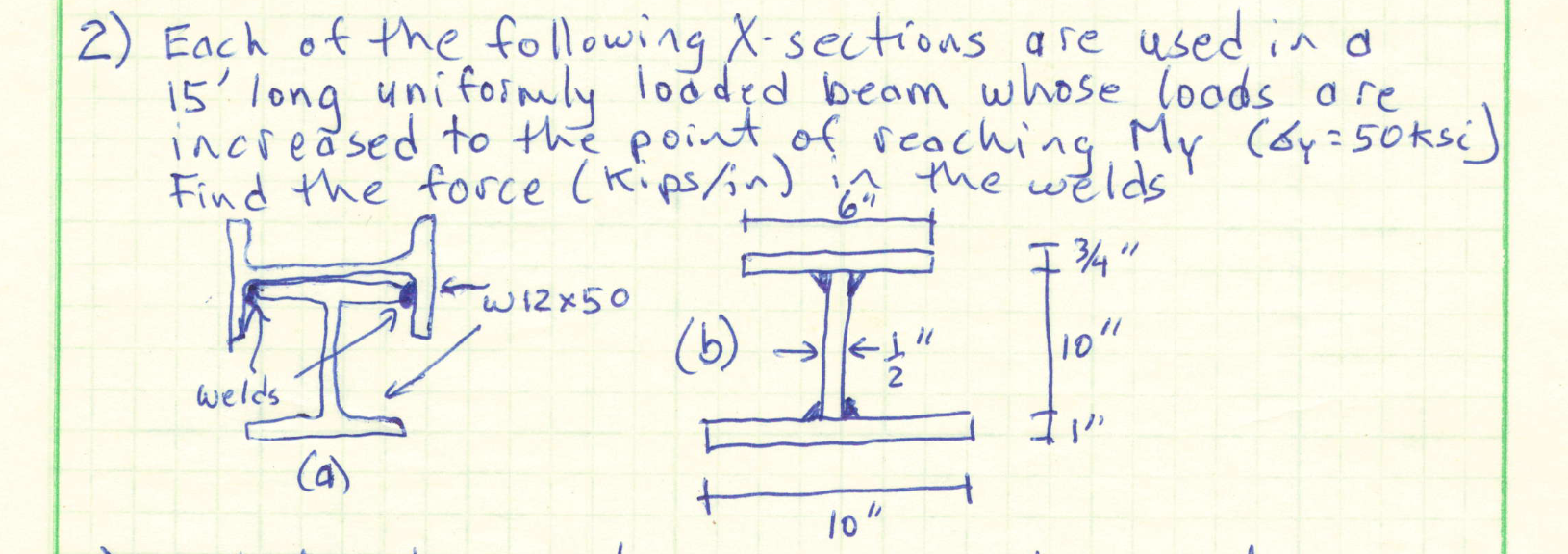 2) Each of the following X-sections are used in a 15′ | Chegg.com