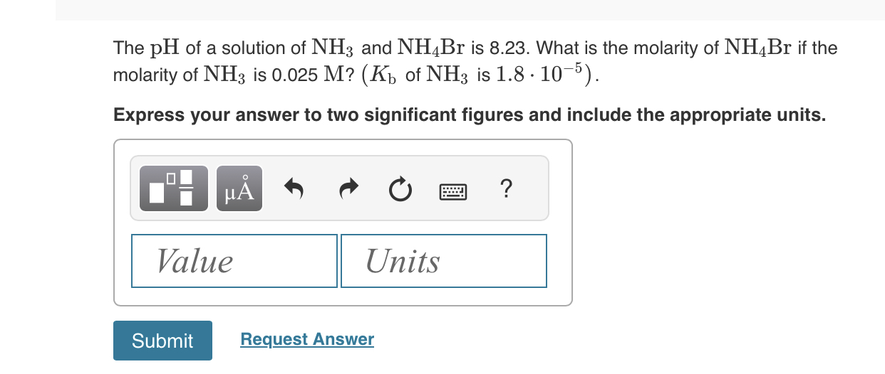 Solved The pH of a solution of NH3 and NH4Br is 8.23 . What | Chegg.com