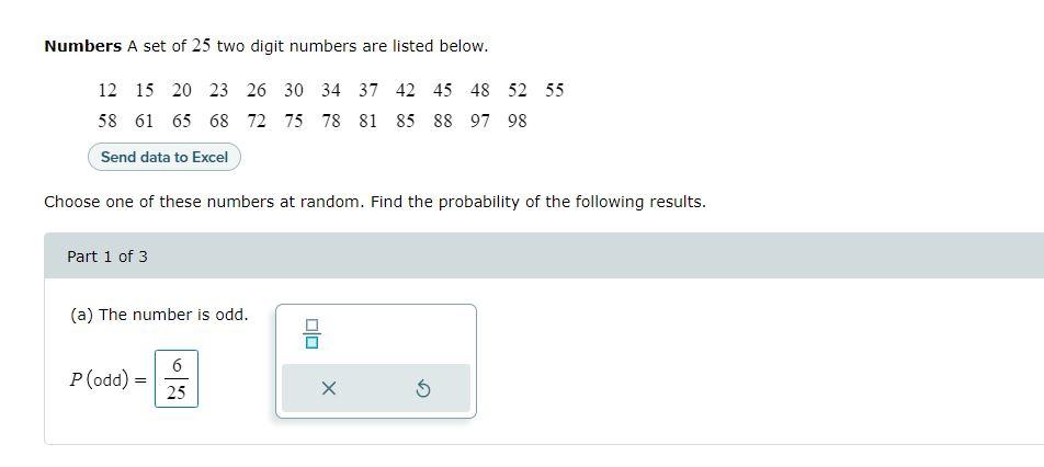 Solved Numbers A set of 25 two digit numbers are listed | Chegg.com