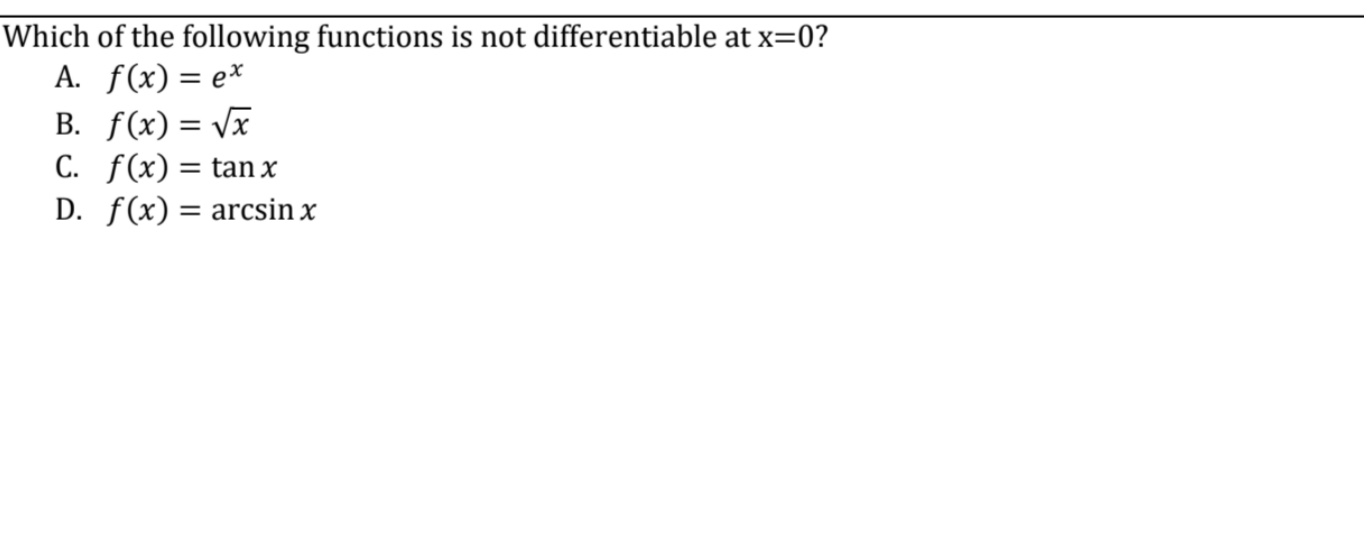 Solved Which of the following functions is not | Chegg.com