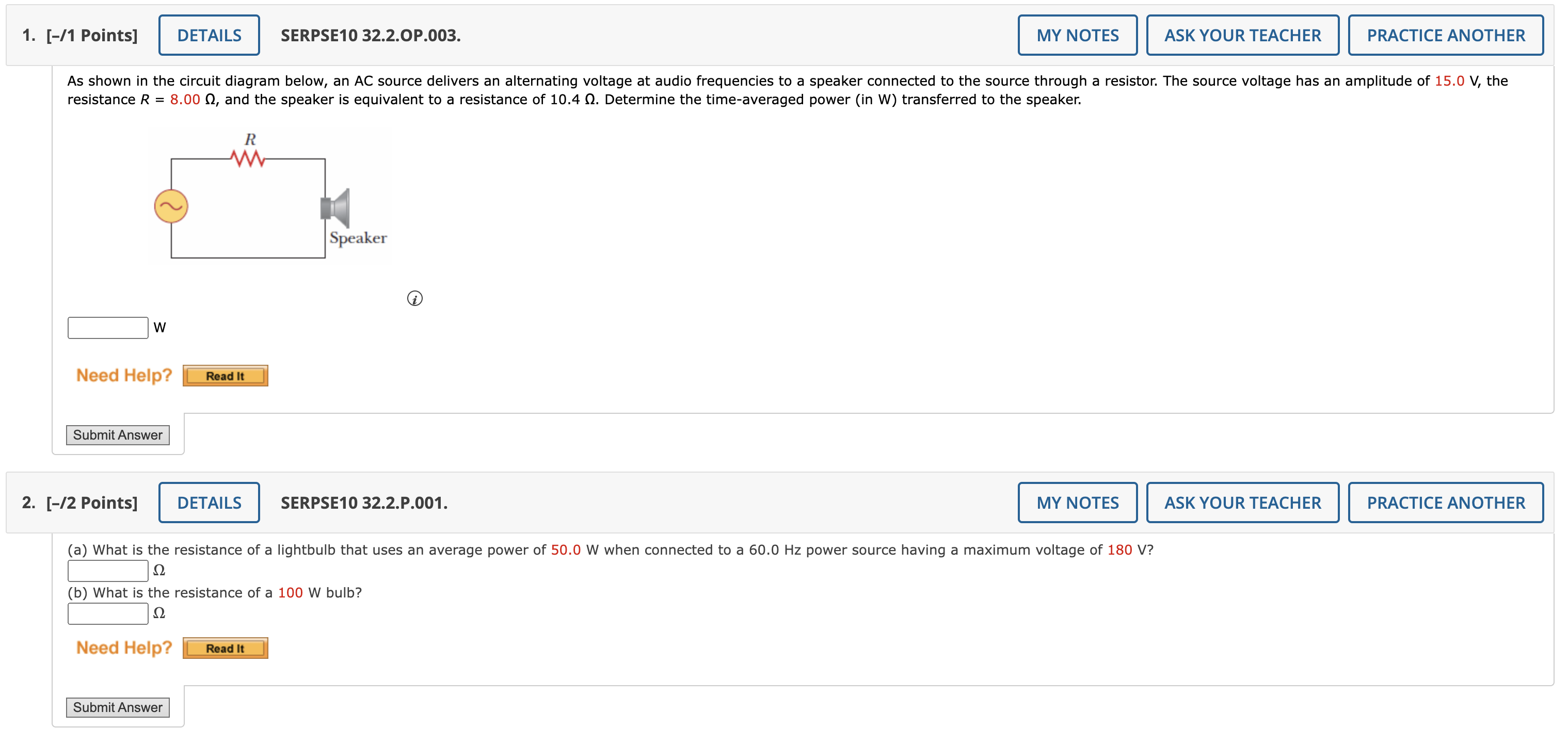 Solved resistance R=8.00Ω, ﻿and the speaker is equivalent to | Chegg.com
