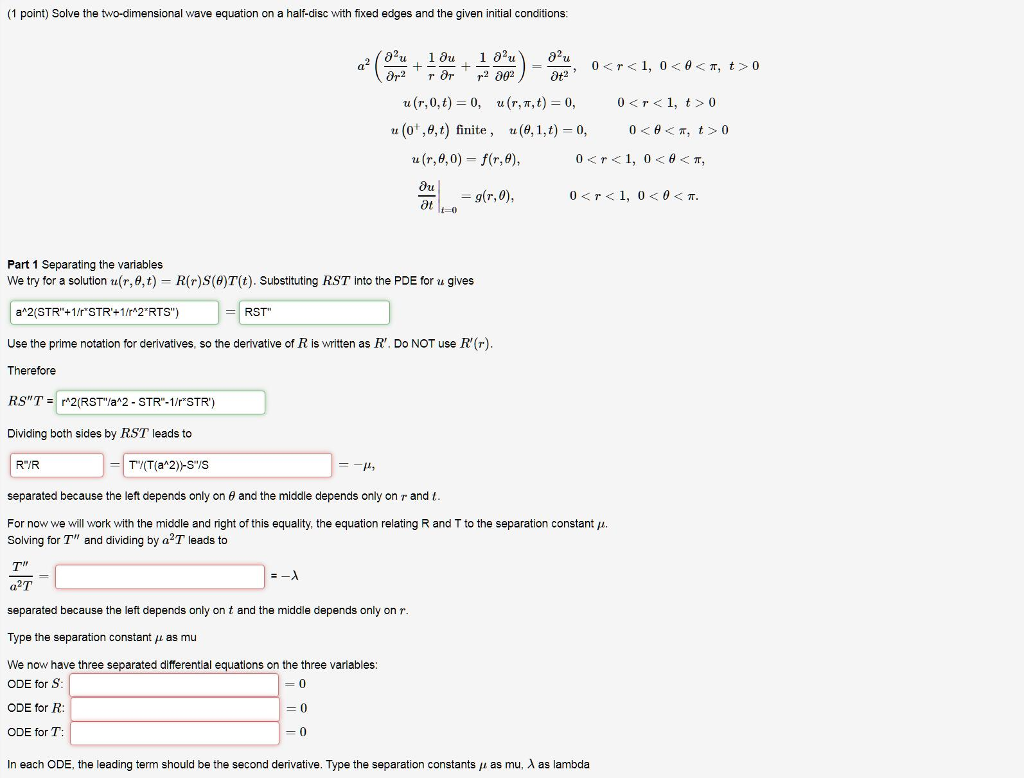 Solved 1 Point Solve The Two dimensional Wave Equation On Chegg solved-1-point-solve-the-two-dimensional-wave-equation-on-chegg