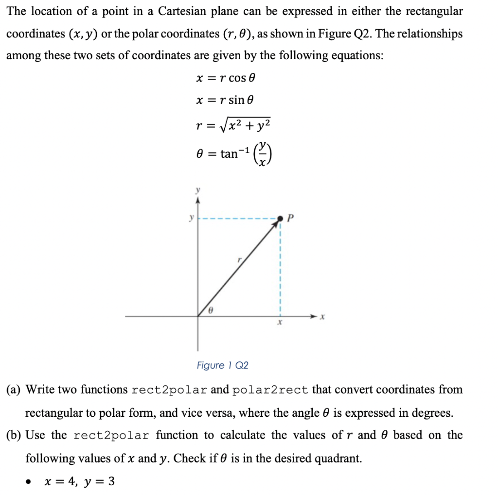 Solved The location of a point in a Cartesian plane can be | Chegg.com