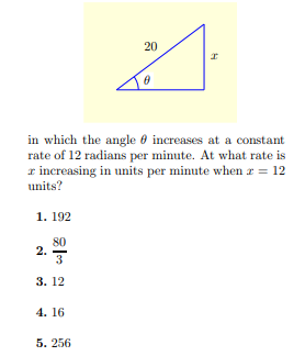 Solved 20 in which the angle 8 increases at a constant rate | Chegg.com
