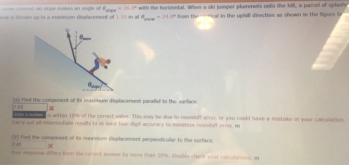 Solved snow covered ski slope makes an angle of soe 36.0 | Chegg.com