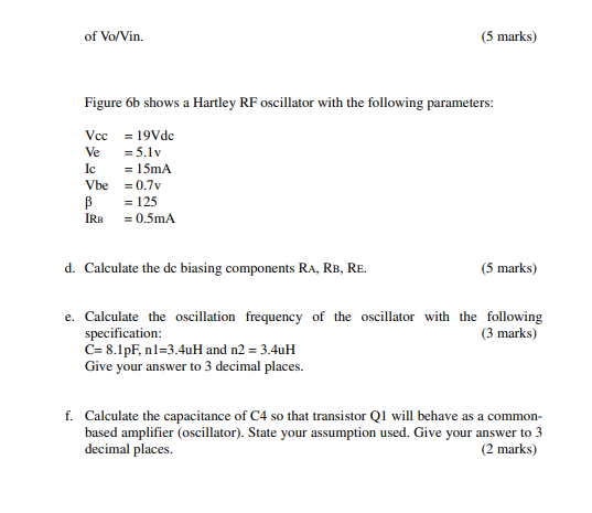 Figure 6a and Figure 6b shows a Hartley Oscillator | Chegg.com