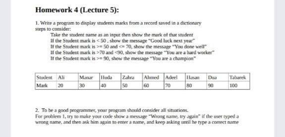 Solved Homework 4 (Lecture 5): 1. Write a program to display | Chegg.com