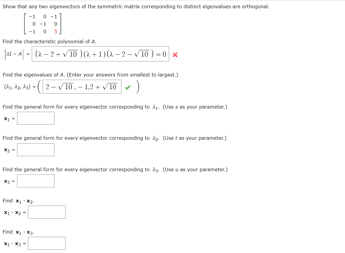 Solved Show That Any Two Eigenvectors Of The Symmetric