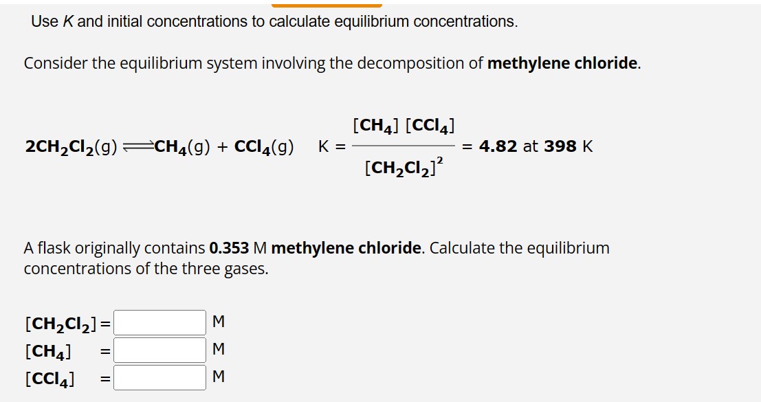 Solved Use K and initial concentrations to calculate | Chegg.com