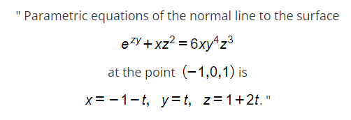 Solved " Parametric equations of the normal line to the | Chegg.com