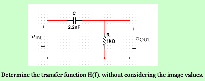 Solved Determine the transfer function H(f), ﻿without | Chegg.com
