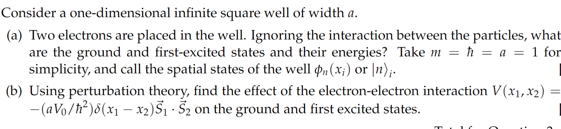 Solved Consider a one-dimensional infinite square well of | Chegg.com