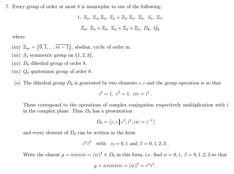 Solved The dihedral group D8 ﻿is generated by two elements | Chegg.com