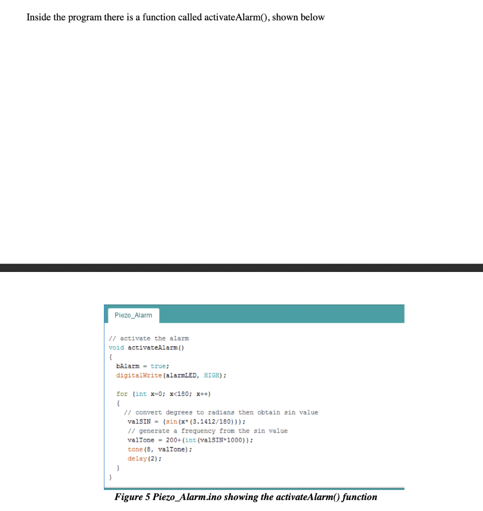 Solved 3.3 Task 2: Piezo Alarm In your Pre-Lab, you should | Chegg.com