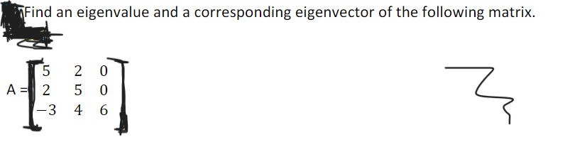 Solved Find an eigenvalue and a corresponding eigenvector of | Chegg.com