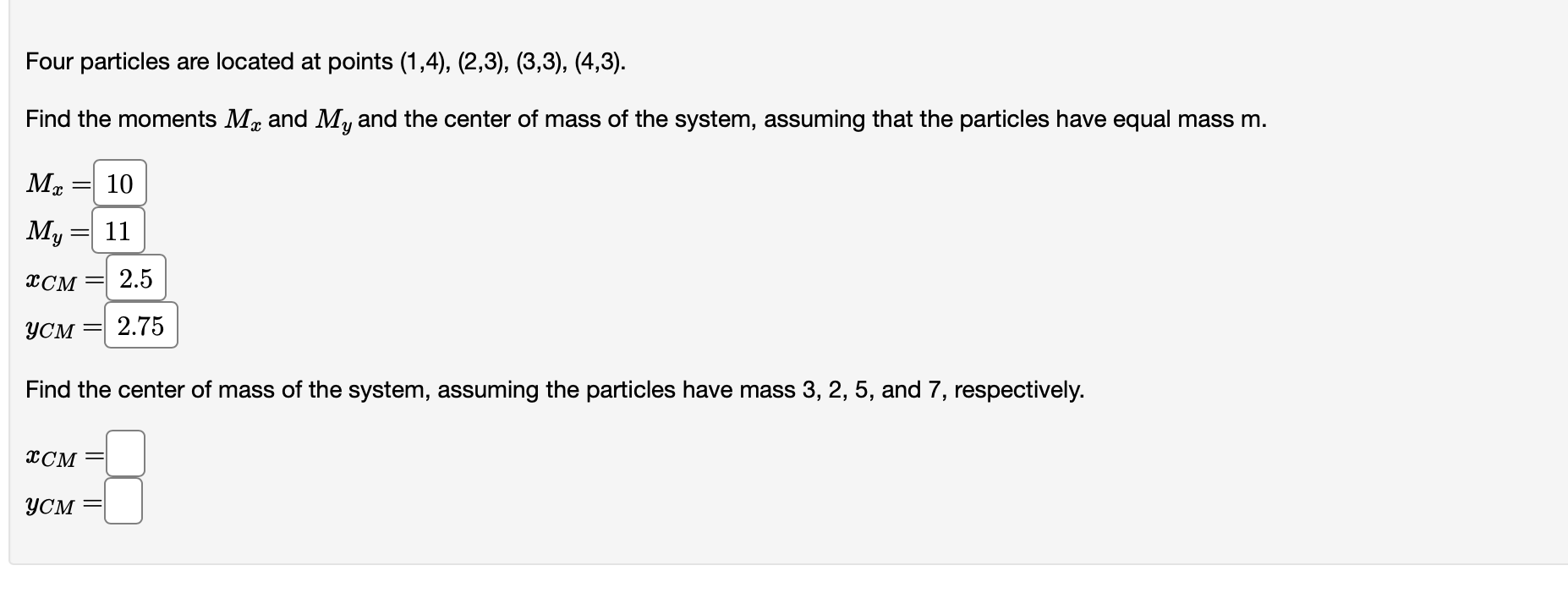 Solved Four particles are located at points | Chegg.com
