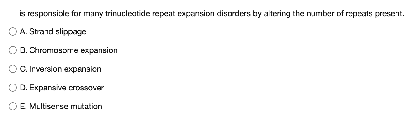 Solved is responsible for many trinucleotide repeat | Chegg.com