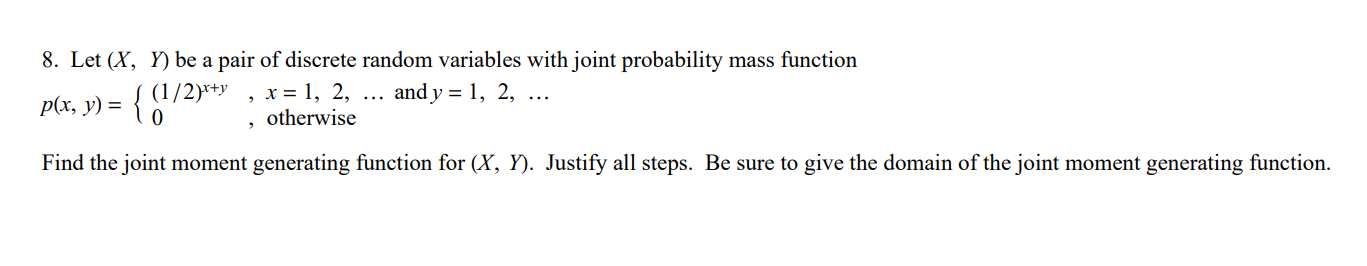 Solved Let (X, Y) be a pair of discrete random variables | Chegg.com