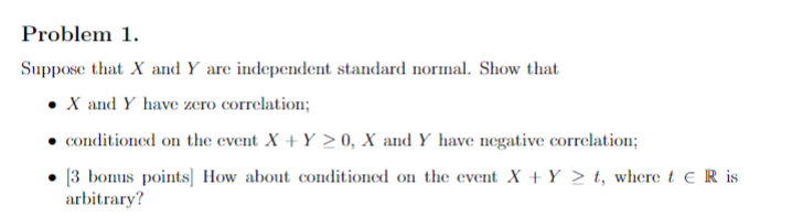 Solved Problem 1. Suppose that X and Y are independent | Chegg.com