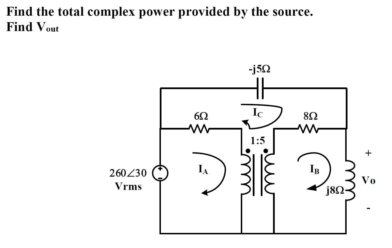 Solved Find the total complex power provided by the source. | Chegg.com