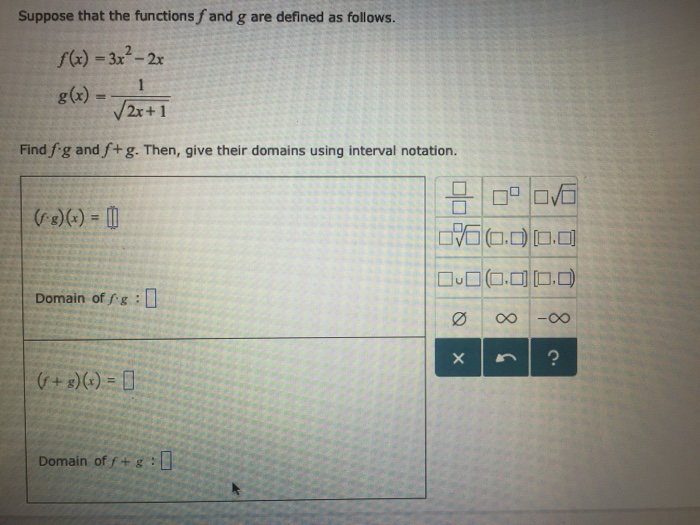 Solved Suppose that the functions fand g are defined as | Chegg.com