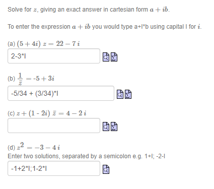 Solved Solve for z, giving an exact answer in cartesian form | Chegg.com