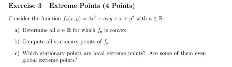 Solved Exercise 3 Extreme Points (4 Points) Consider the | Chegg.com