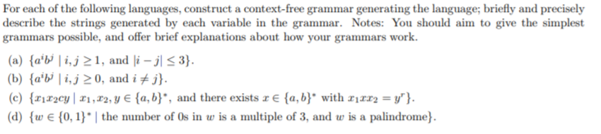 Solved For each of the following languages, construct a | Chegg.com