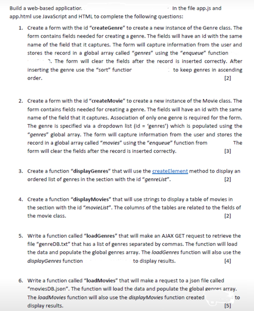 Build a web-based applicatior. app.html use | Chegg.com