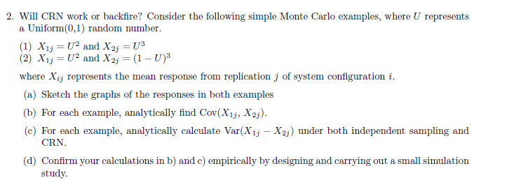 2. Will CRN work or backfire? Consider the following | Chegg.com