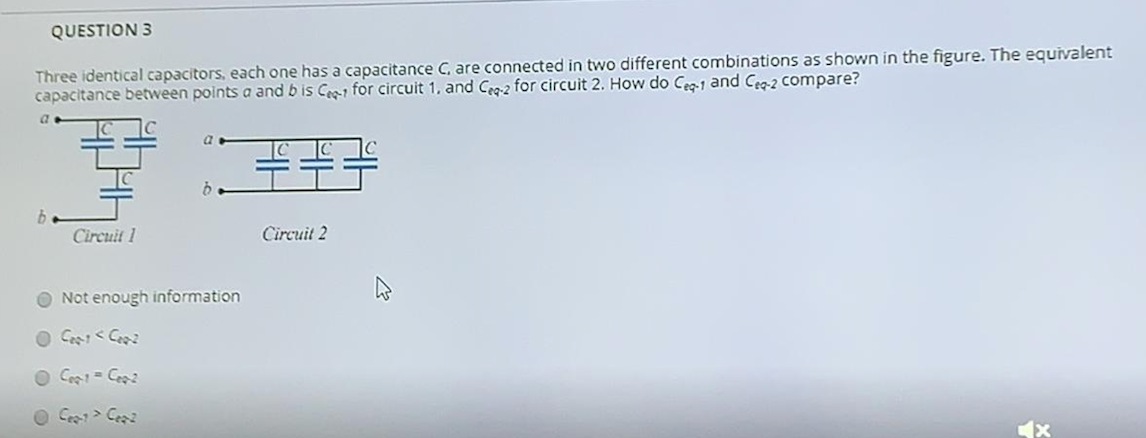 Solved QUESTION 3 Three identical capacitors, each one has a | Chegg.com