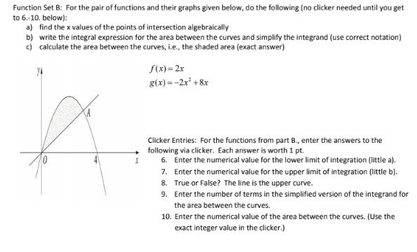 Solved Function Set A: For the pair of functions and their | Chegg.com