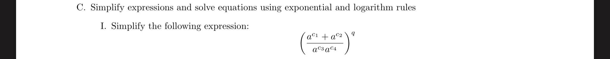 Solved C. ﻿Simplify expressions and solve equations using | Chegg.com