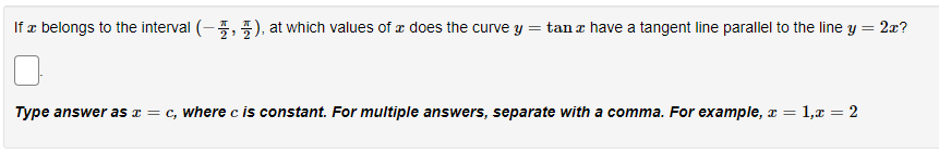 Solved If x ﻿belongs to the interval (-π2,π2), ﻿at which | Chegg.com