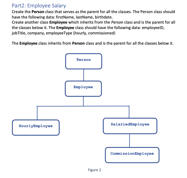 Solved Part2: Employee Salary Create the Person class that | Chegg.com