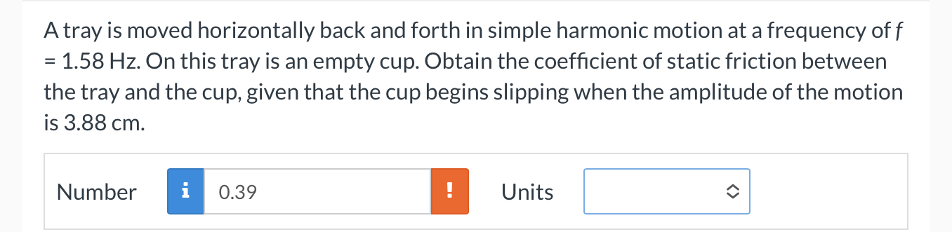 Solved A tray is moved horizontally back and forth in simple | Chegg.com