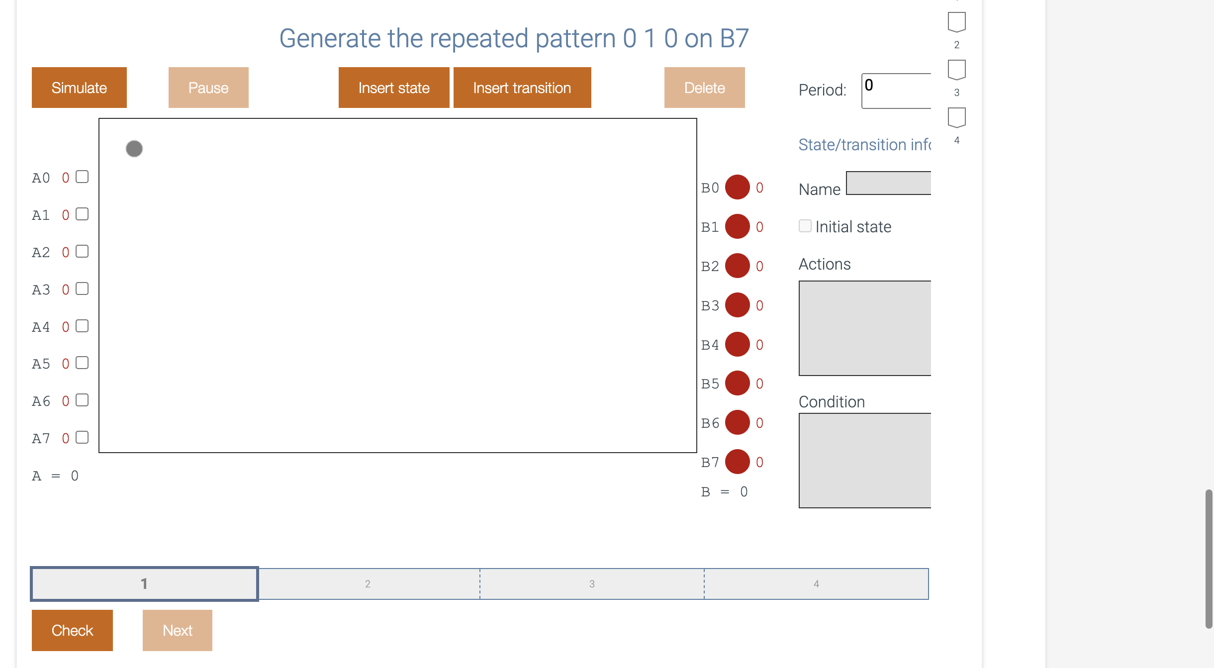 Solved Generate the repeated pattern 010 on B7 | Chegg.com