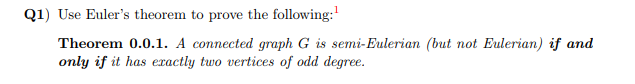 Solved Q1 Use Eulers Theorem To Prove The Following 5900
